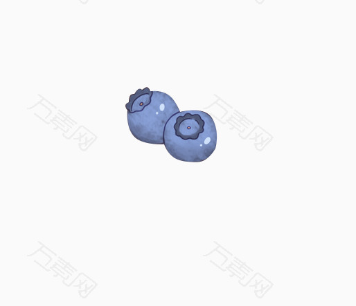 可爱卡通蓝莓png元素素材图片下载 万素网