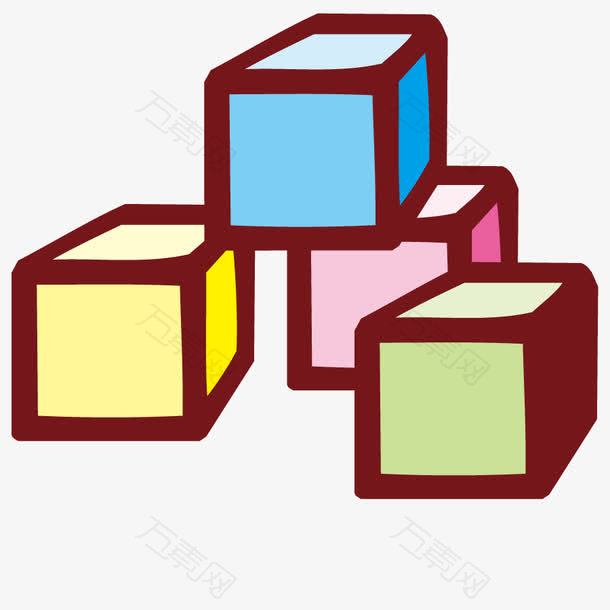 矢量堆积方块png元素素材图片下载-万素网