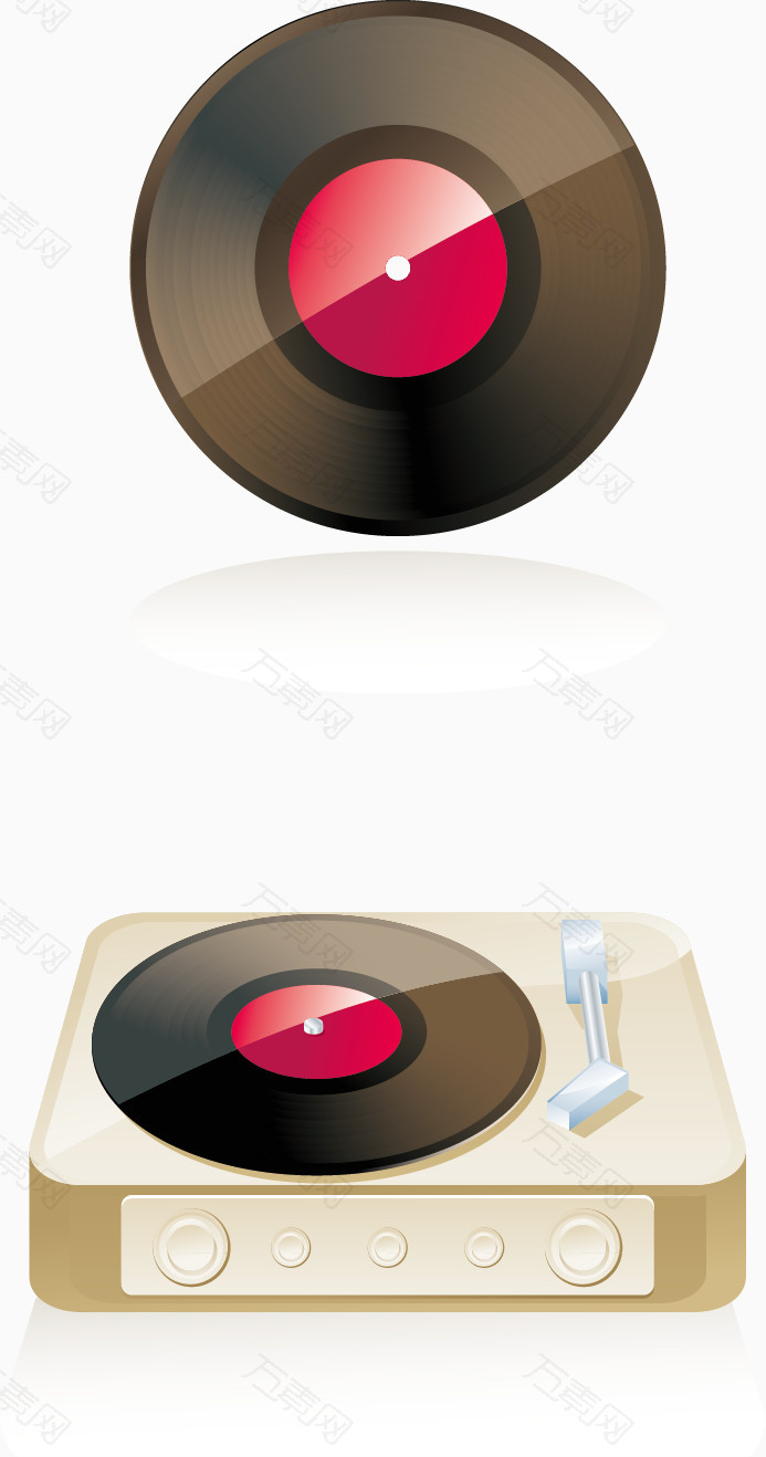 音乐碟矢量png元素素材图片下载-万素网