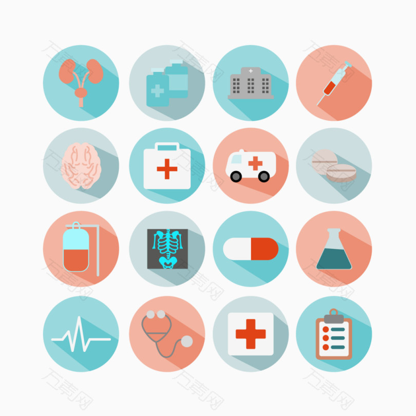 心脏医院医疗图标png元素素材图片下载-万素网