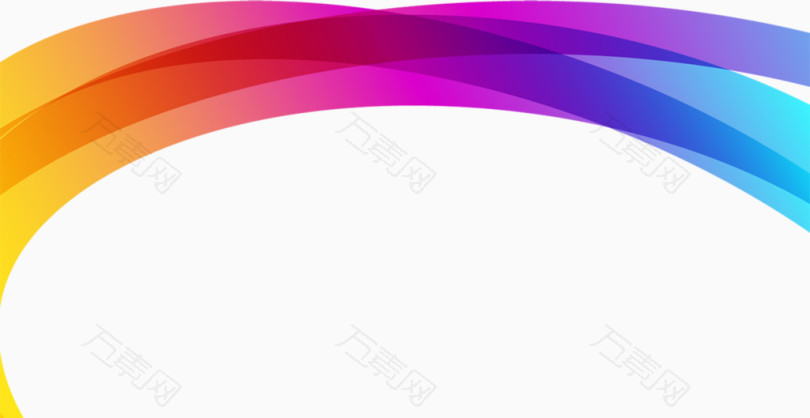 彩色丝带png元素素材图片下载-万素网